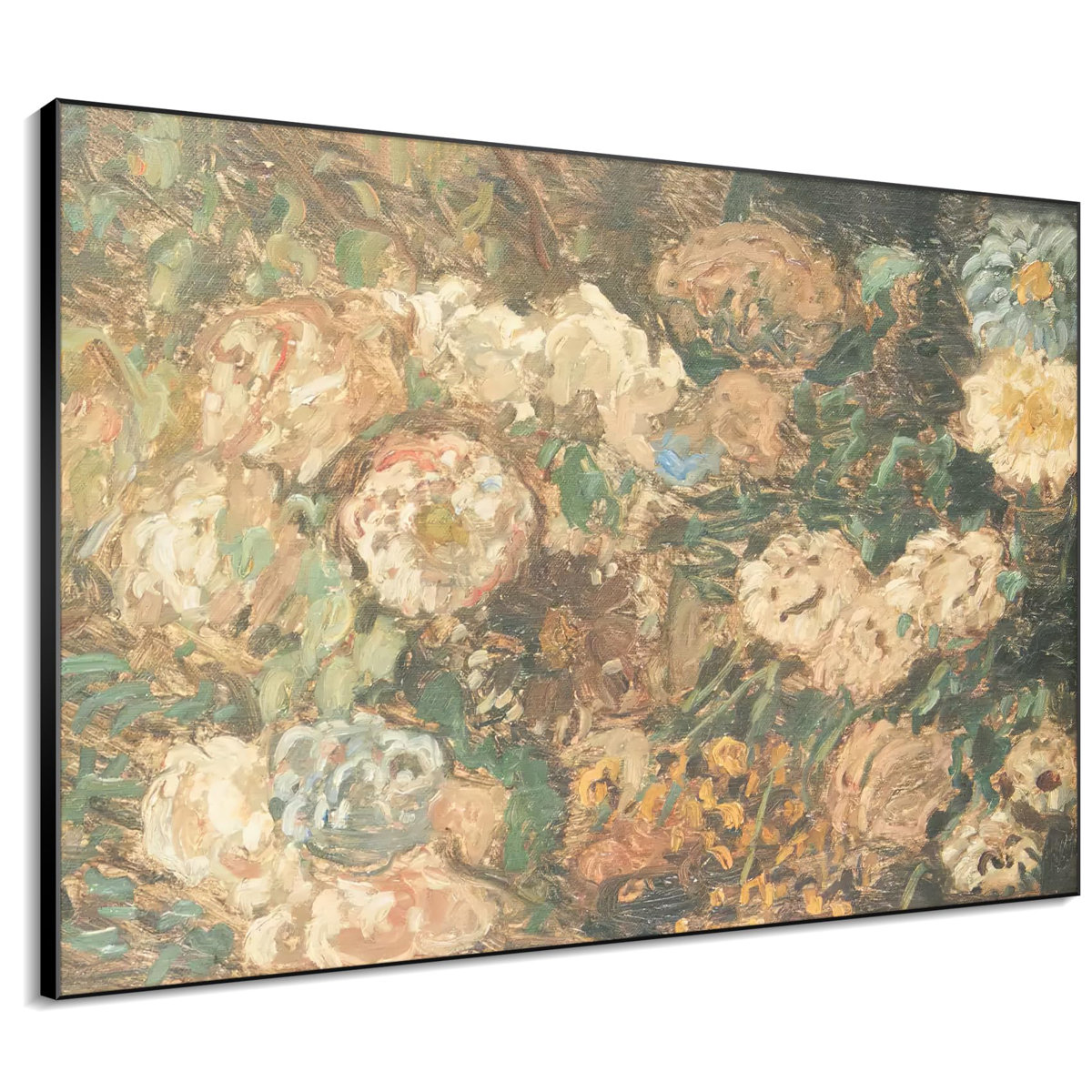 SIGNLEADER Abstract Vintage Impressionist Floral Illustrations Extra Large Framed Wall Art Print ...